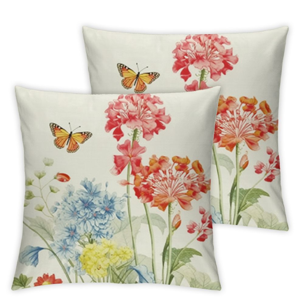 HENGT Garden Floral Pillow Covers Set of 2 Flower Leaves Decorative ...