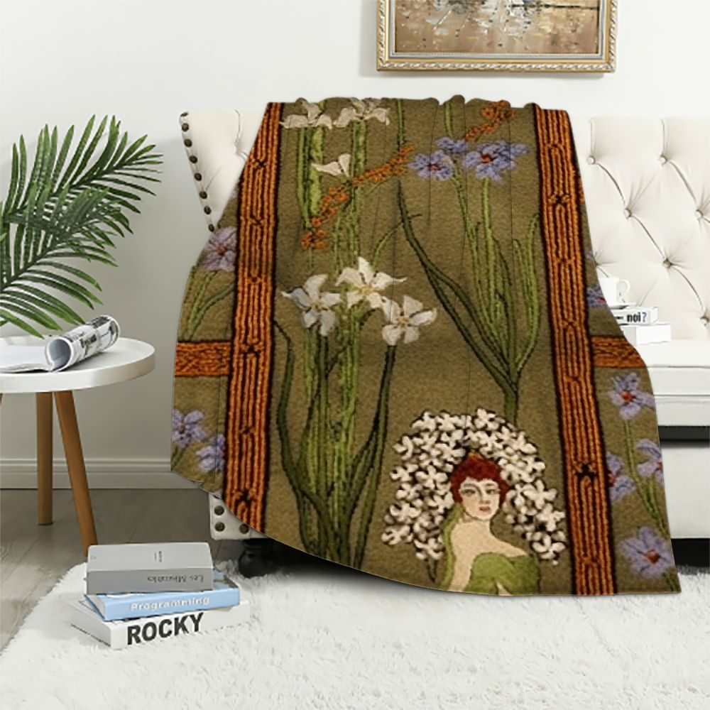 ARISTURING Garden Maze Blanket - Garden Floral Gift Throw Woven from ...
