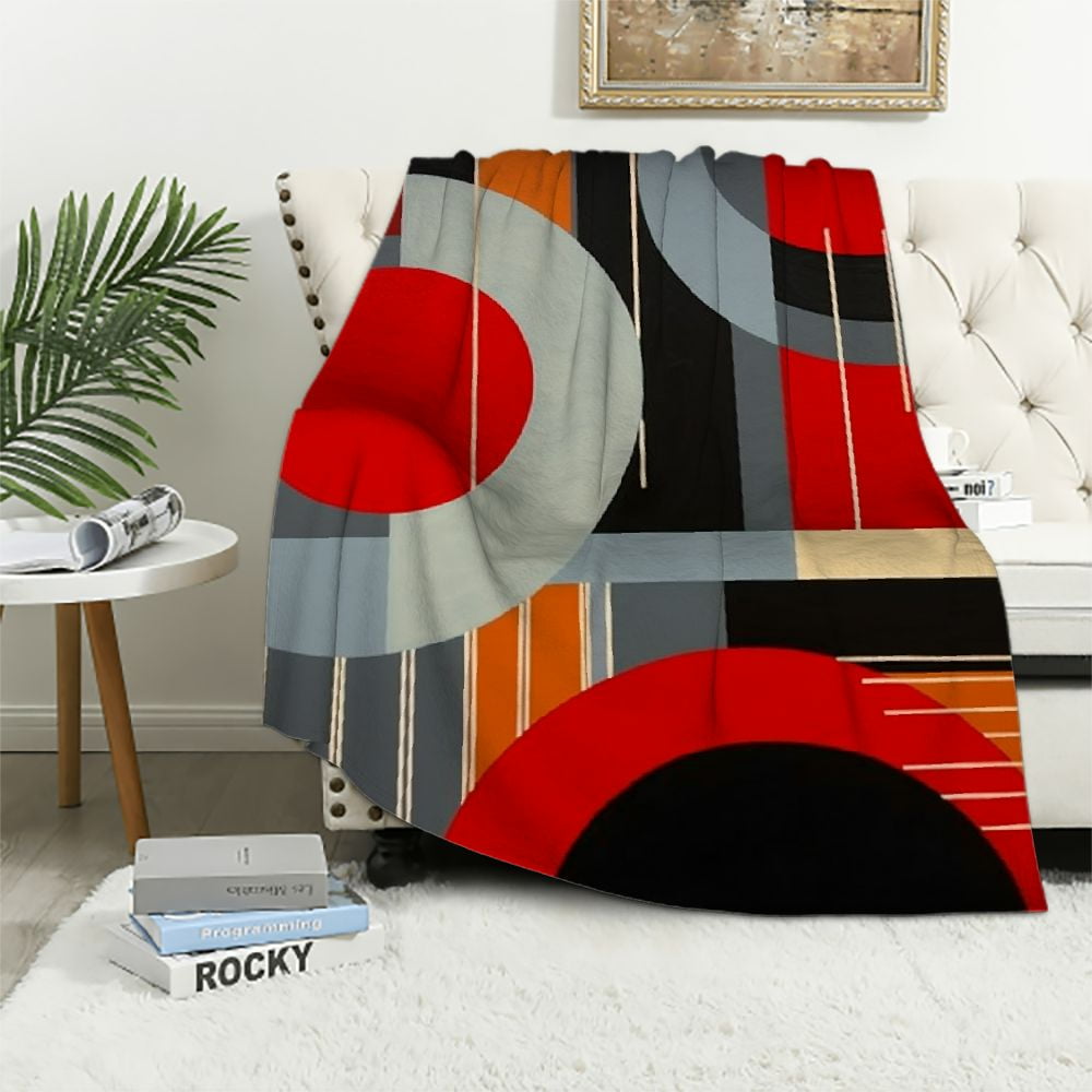 ARISTURING Geometric Throw Blanket Barclay Arcs Shapes Sherpa Blanket ...