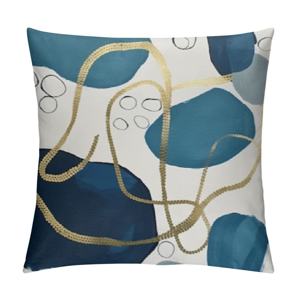 HENGT Geometric Throw Pillow Covers Navy Blue Grey Teal Pillows Cases ...