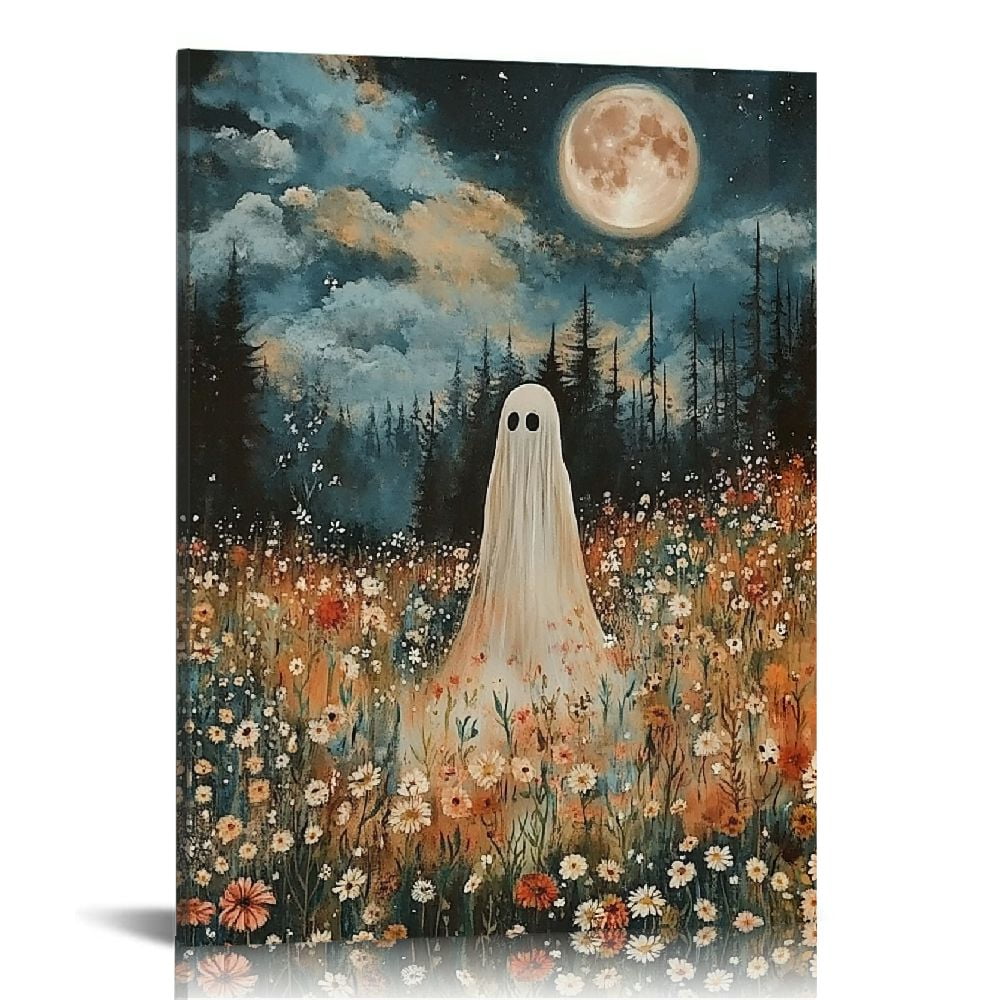ARISTURING Ghost in Enchanted Forest Meadow Posters For Halloween Room ...