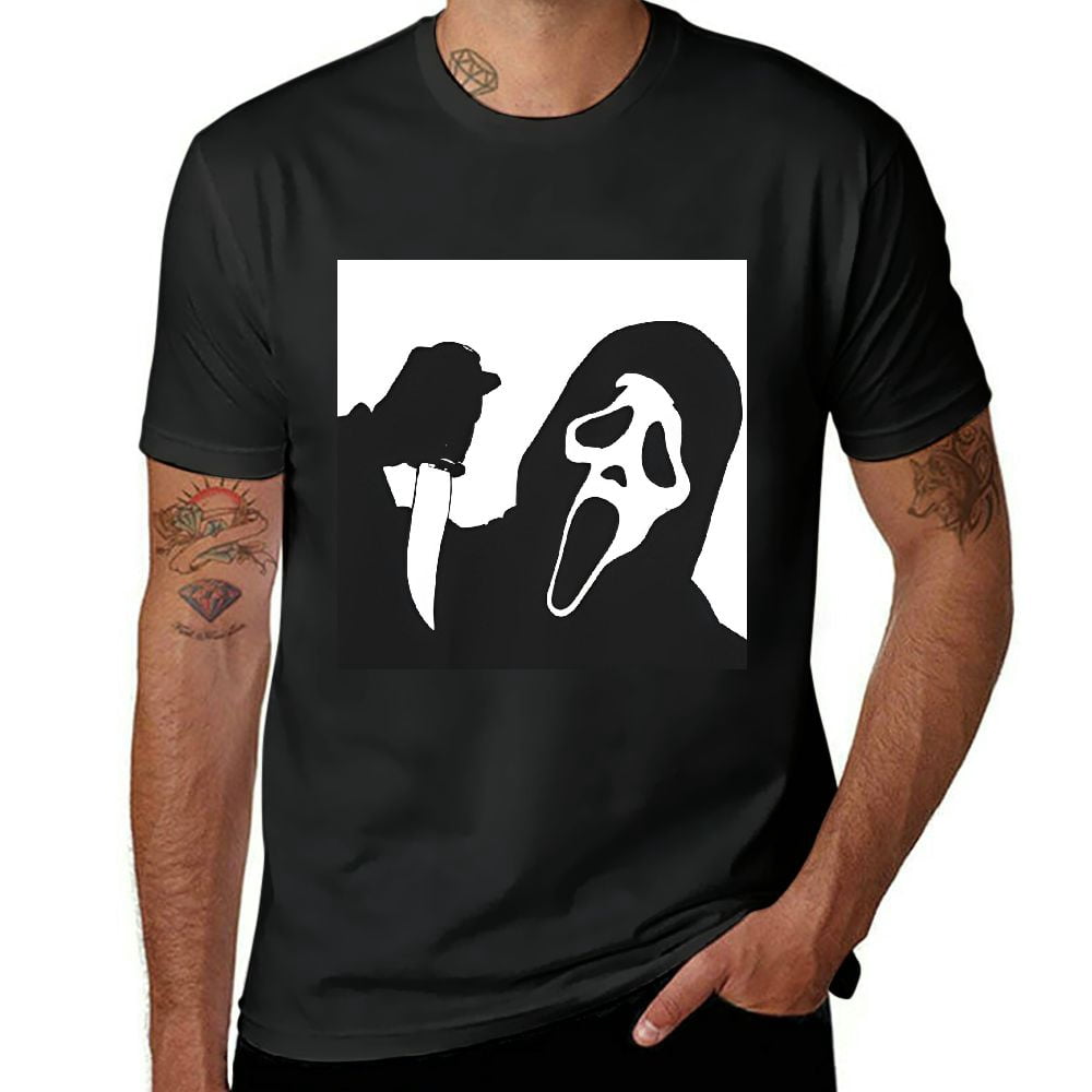 ARISTURING Ghostface Black and Men's White Black Graphic Tee XL ...