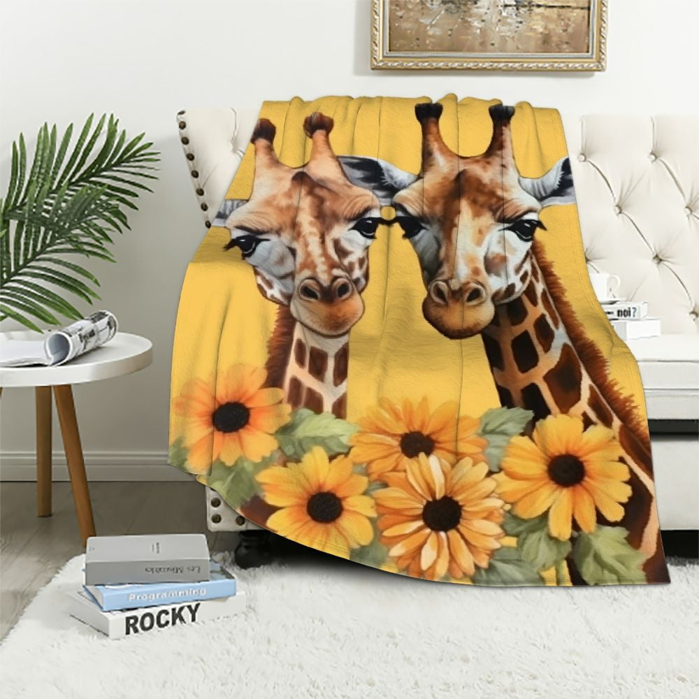 HENGT Giraffe Blanket Cute Giraffe Plush Throw Blanket Super Soft Cozy ...