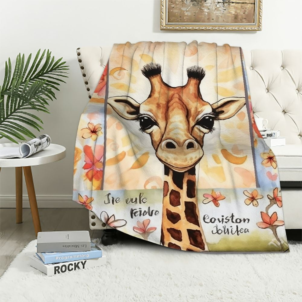 HENGT Giraffe Blanket Soft Cozy Cute Giraffe Throw Blanket Animal Decor ...