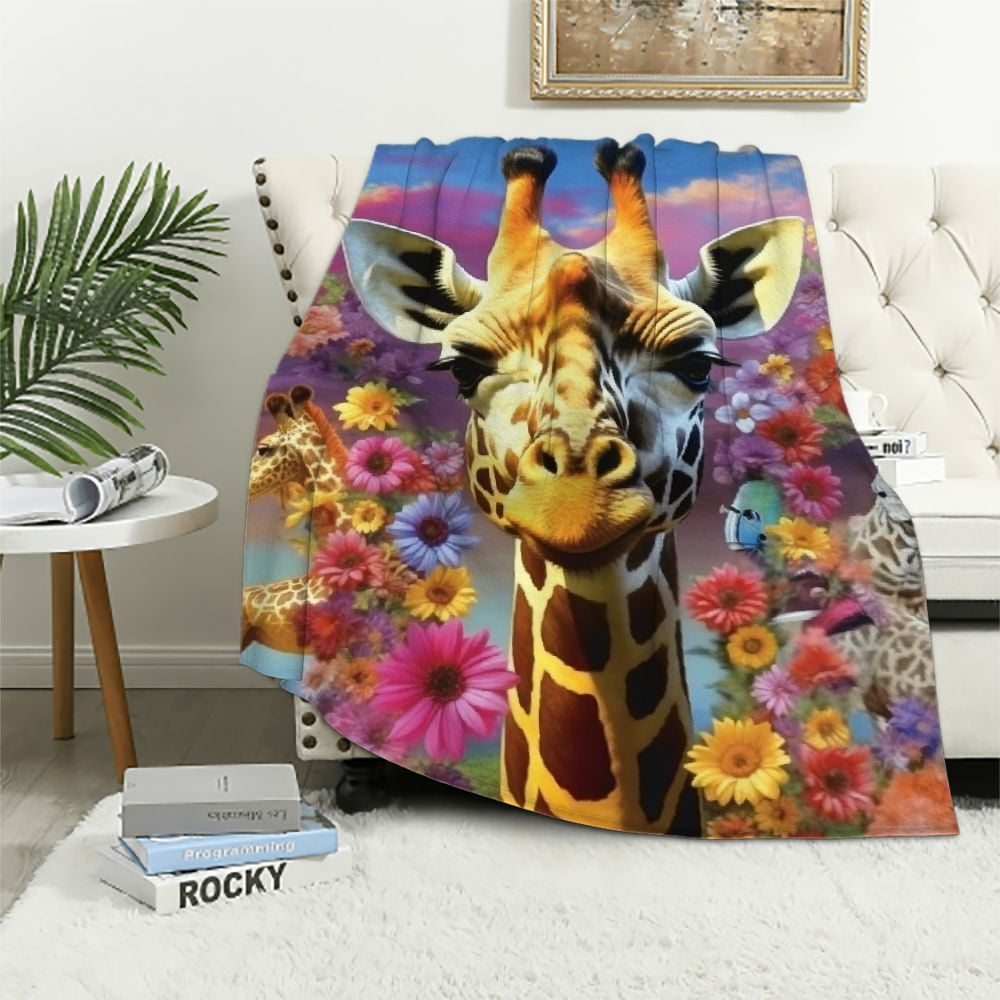 HENGT Giraffe Blanket Soft Cozy Funny Cute Giraffe Stuff Throw Blanket ...