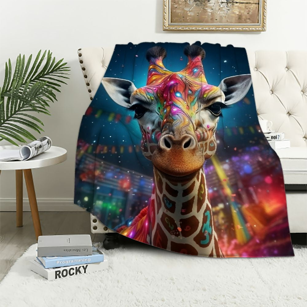 Jiayy Giraffe Blanket - Soft Fuzzy Plush Blanket Throw for Kids, Boys ...