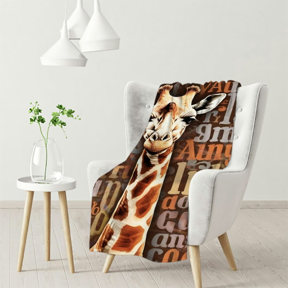 HENGT Giraffe Gifts Throw Blanket for Women, Girls, Flannel Plush Bed ...