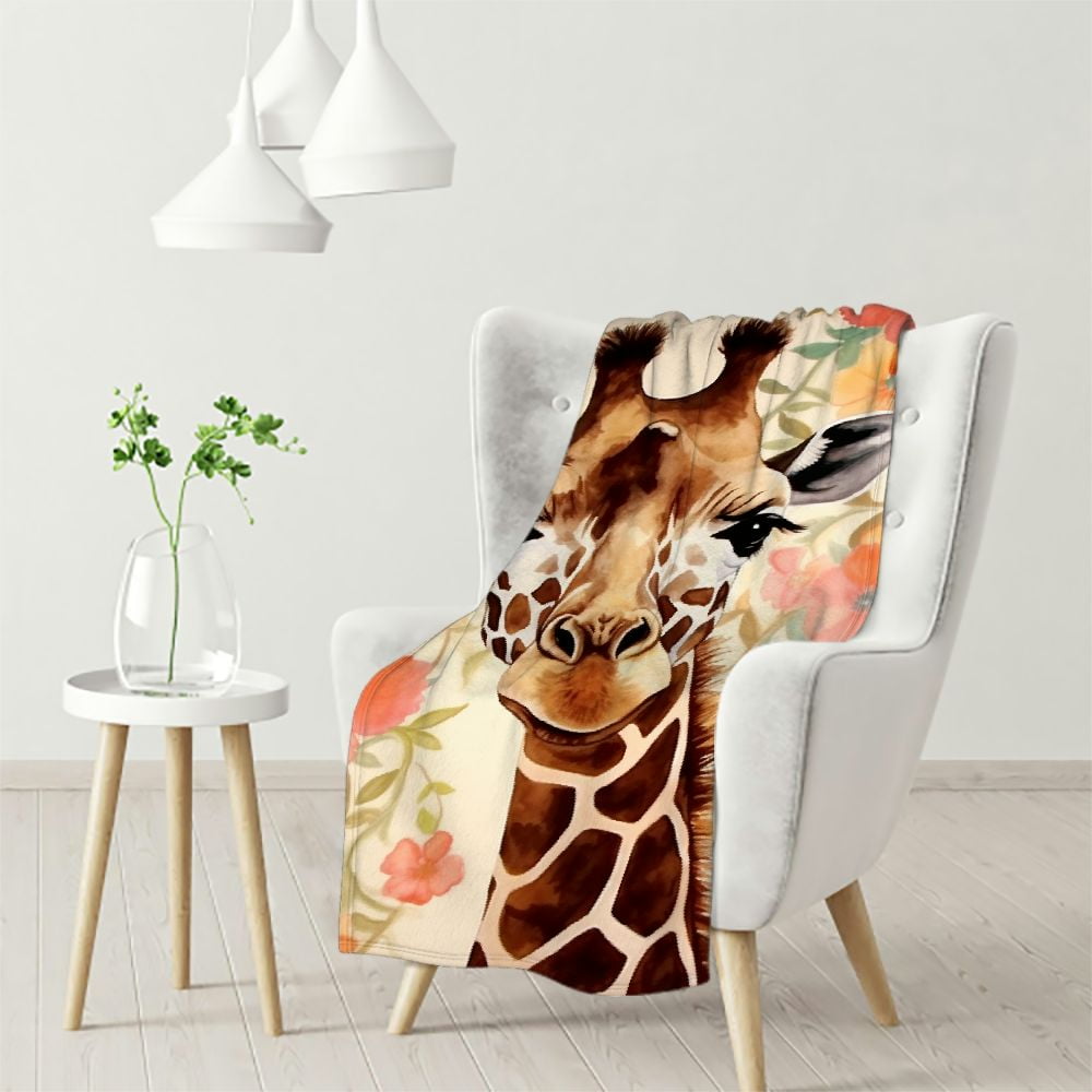 ARISTURING Giraffe Ultra-Soft Flannel Blanket Throw Blanket Bed Sofa ...