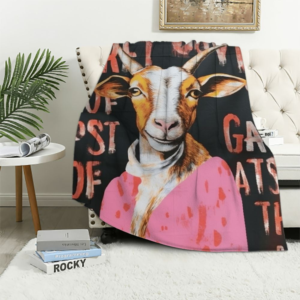 HENGT Goat Blanket Gift Just A Girl Who Loves Goats Cozy Plush Throw ...