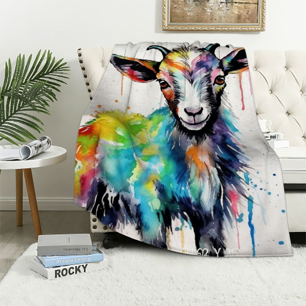 ARISTURING Goat Blanket Goat Gifts for Girls Boys Kids Cute Blanket ...