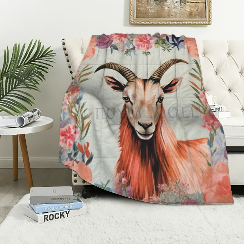ARISTURING Goat Blanket Soft Cozy Cute Goat Sheep Stuff Throw Blanket ...
