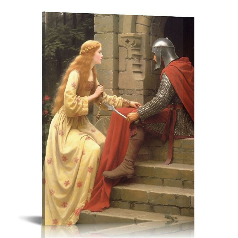 ARISTURING God Speed Edmund Leighton Medieval Knight Romantic Poster ...