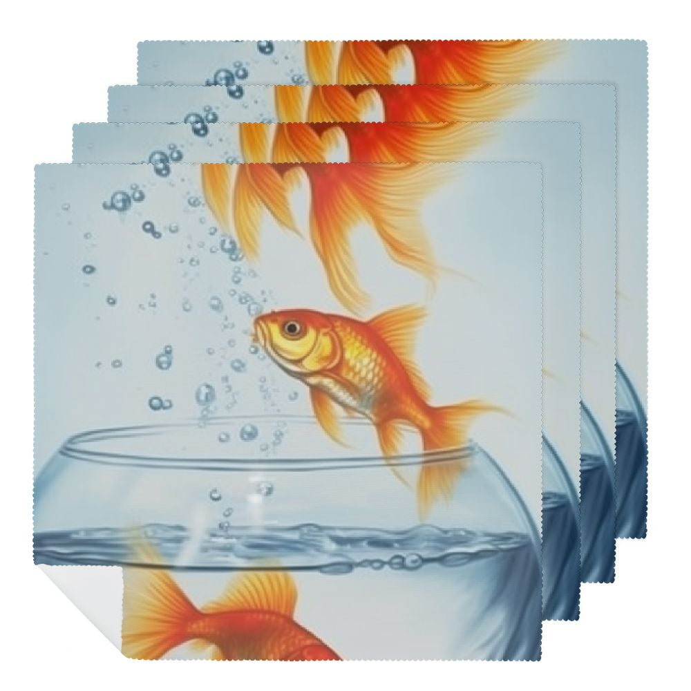 ARISTURING Goldfish Polyester Cloth Napkins for Farmhouse Party Dining ...