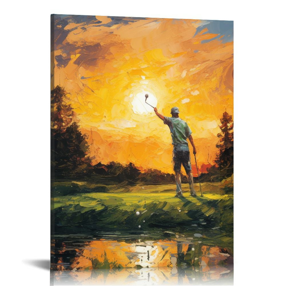 ARISTURING Golf Wall Art Golf Club Wall Decor for Office Gym Lounge ...