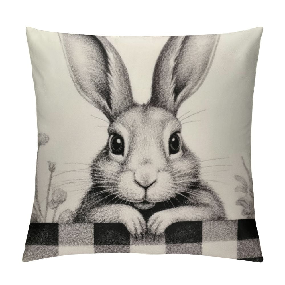 ARISTURING Gray Black Buffalo Check Plaid Adorable Animals Decorative ...