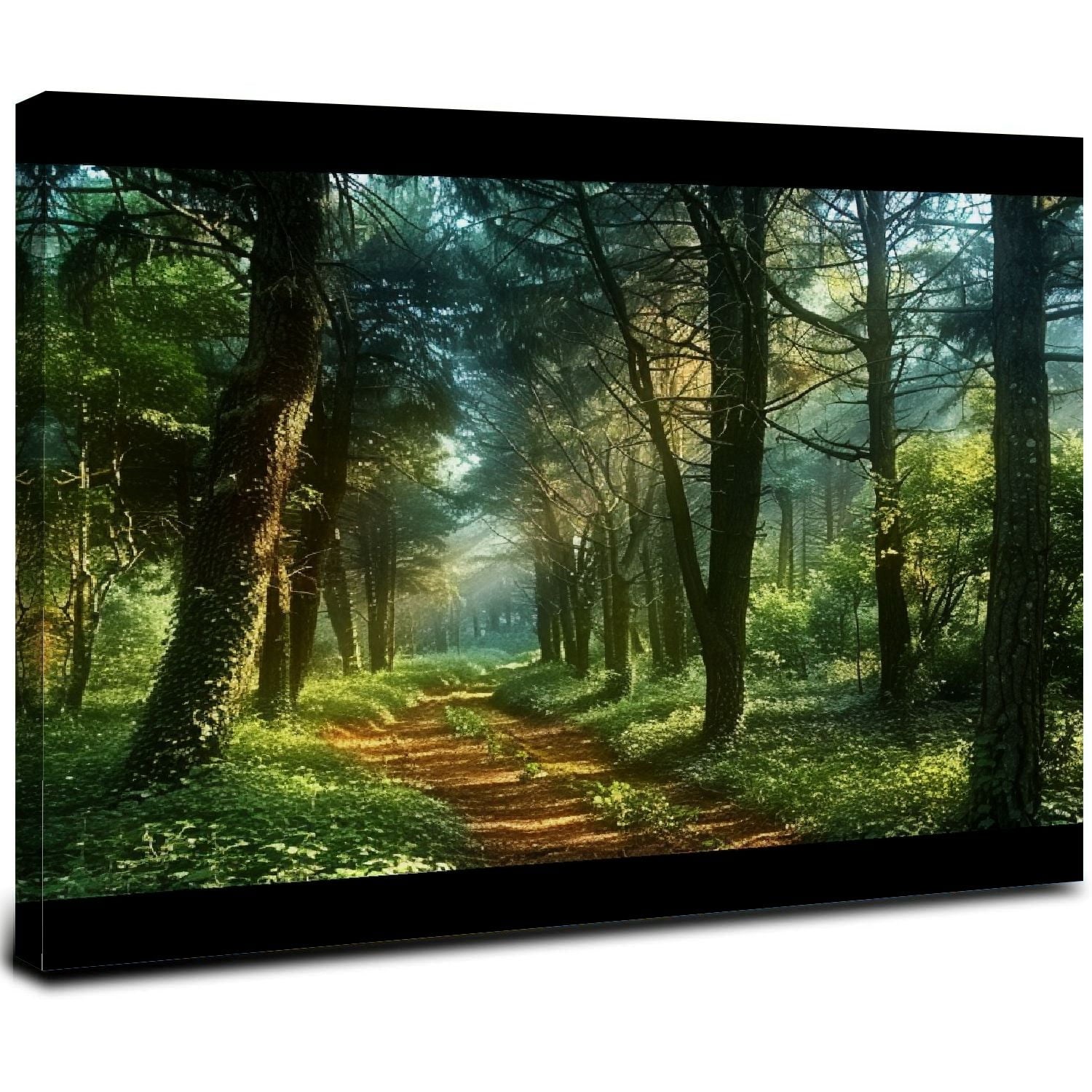 ARISTURING Green Forest Framed Canvas Wall Art Nature Landscape Canvas ...