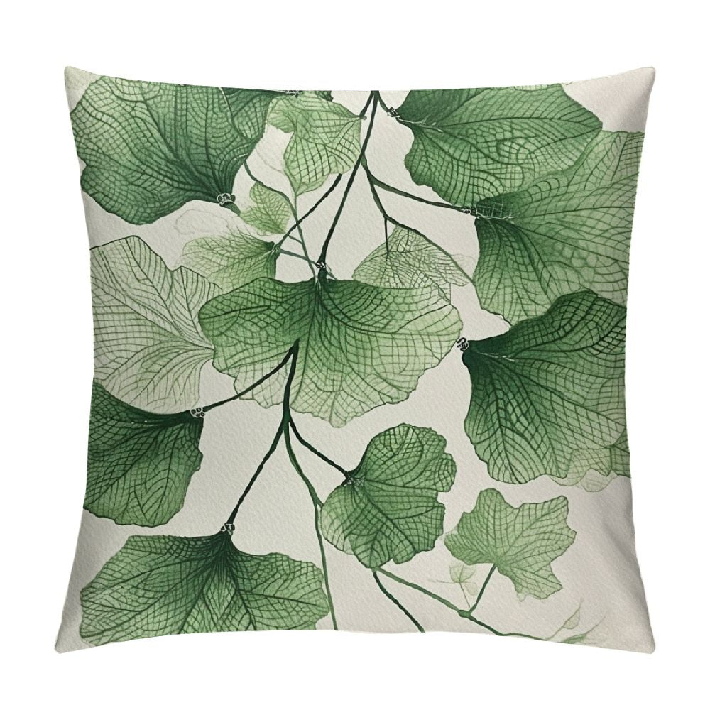 HENGT Green Plant Throw Pillow Covers Set of Decorative Green Succulent ...