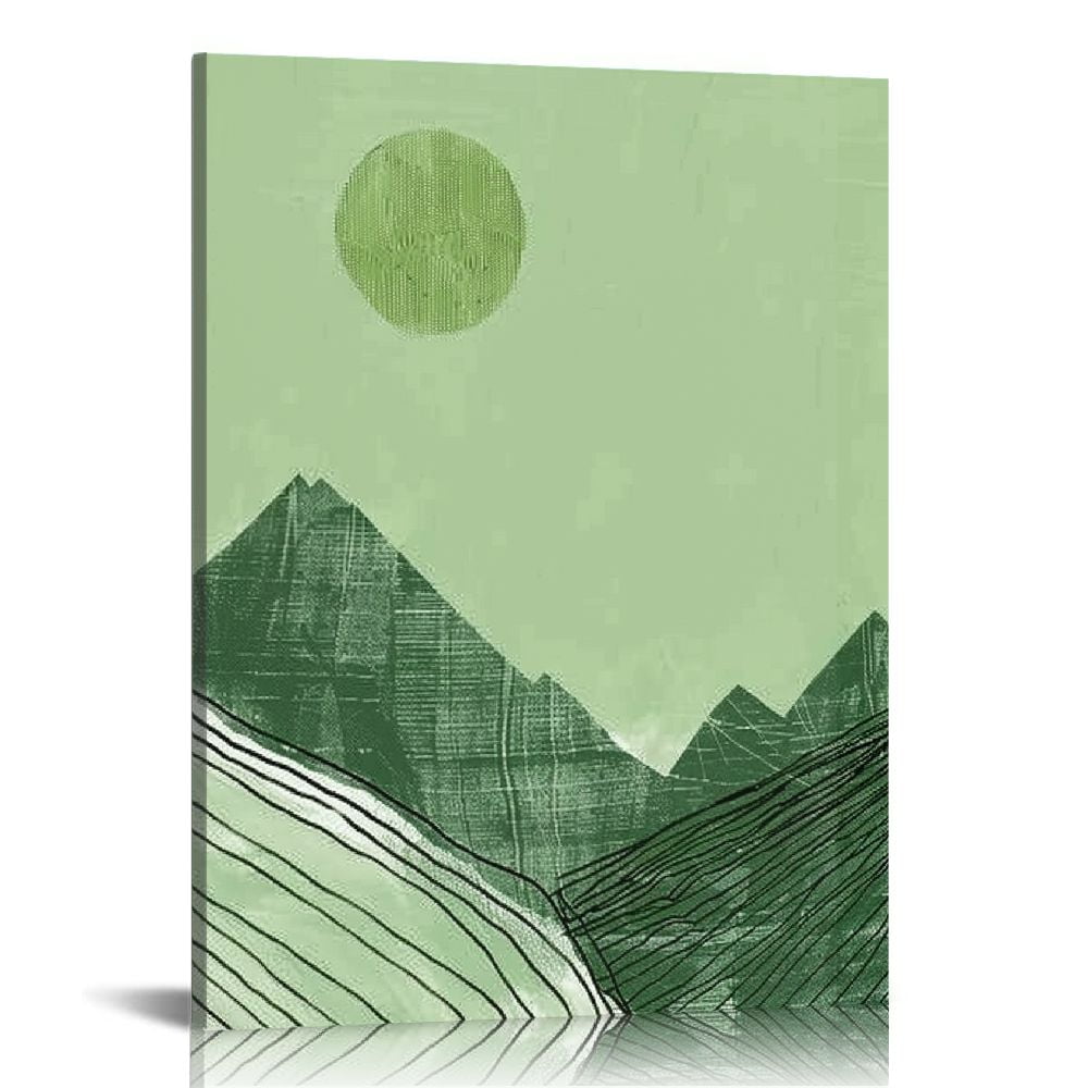 ARISTURING Green Wall Art Sage Green Prints Neutral Wall Art Line ...