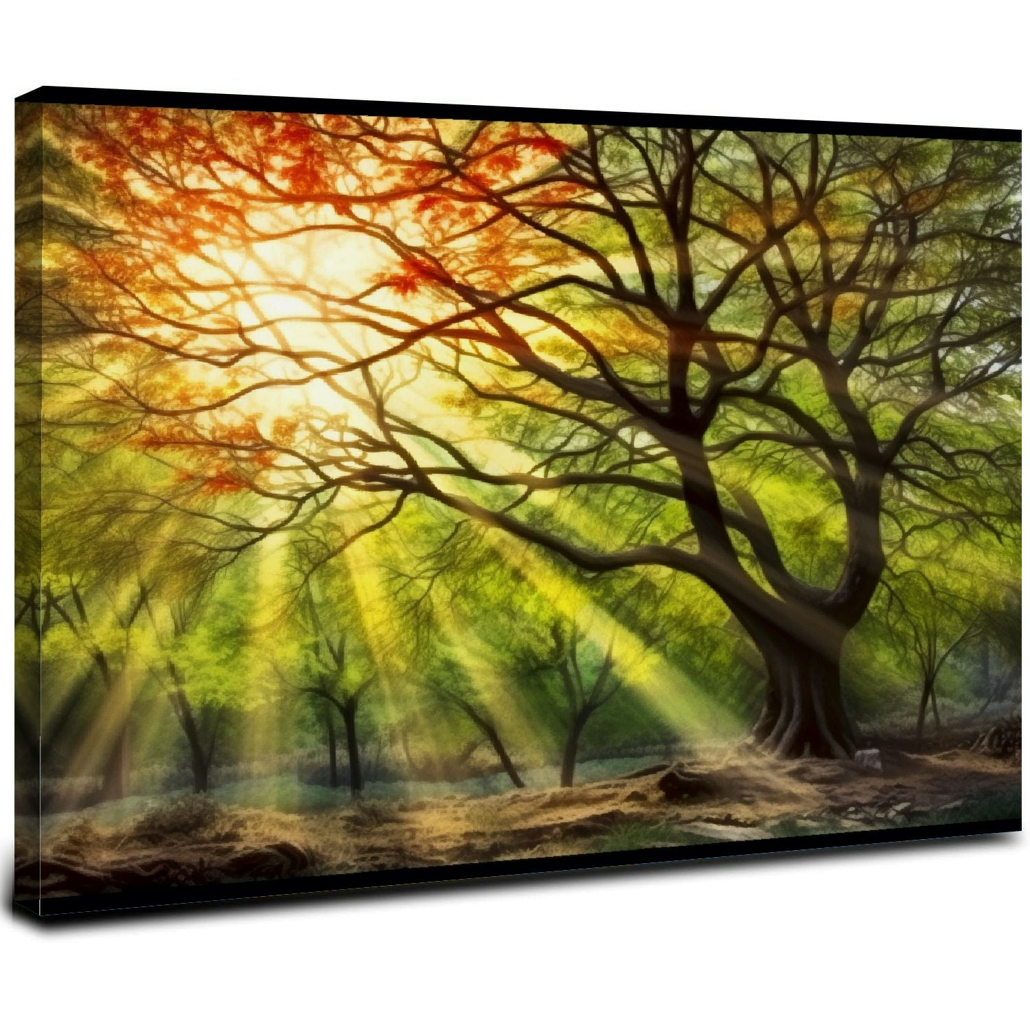 ARISTURING Green Wall Art Tree Pictures Wall Decor Nature Forest ...