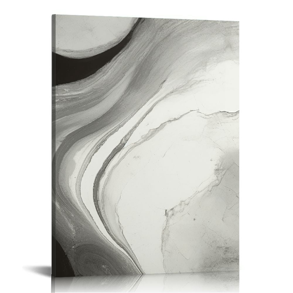 ARISTURING Grey Marble Canvas Wall Art Grey and White Abstract Prints ...