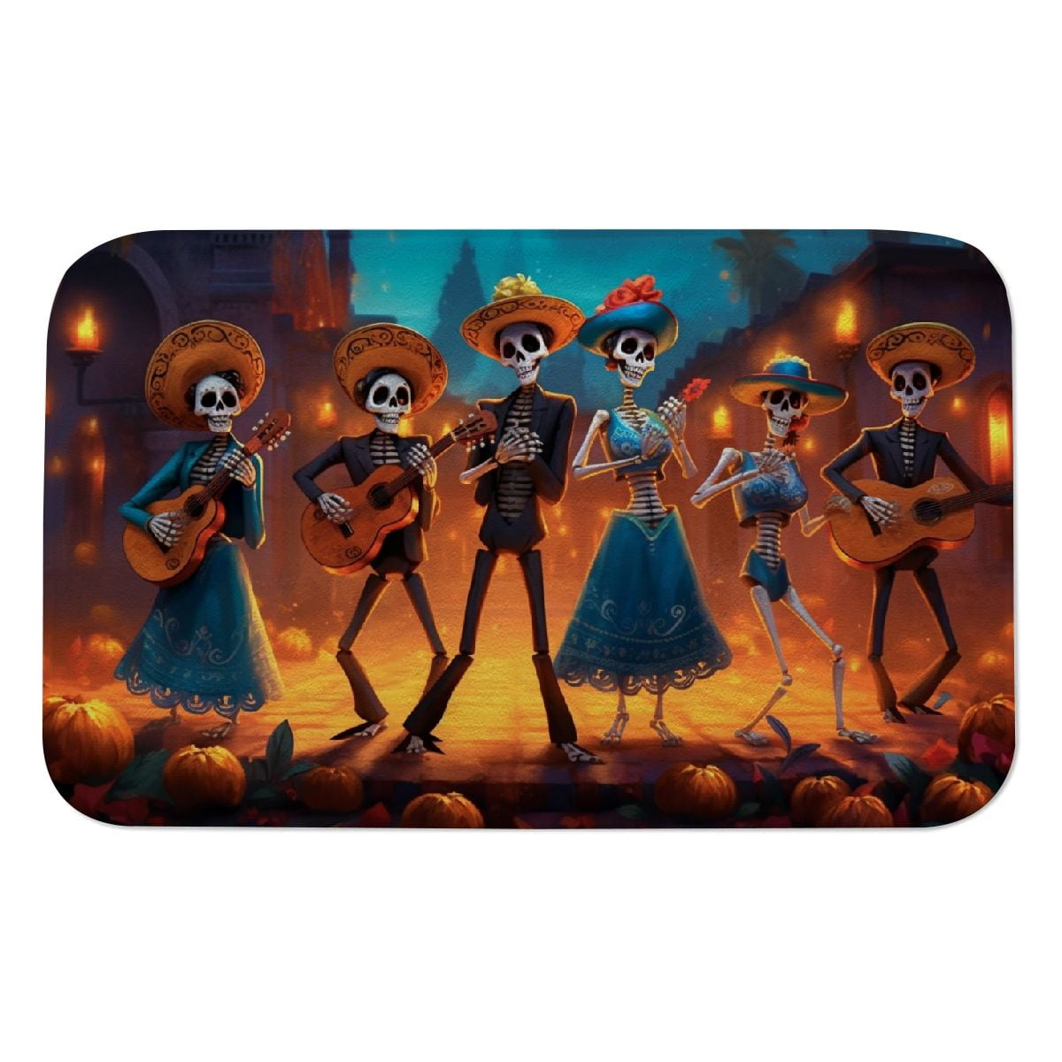 ARISTURING Guitar Theme Flannel Floor Mat Rectangle Living Room Carpet ...