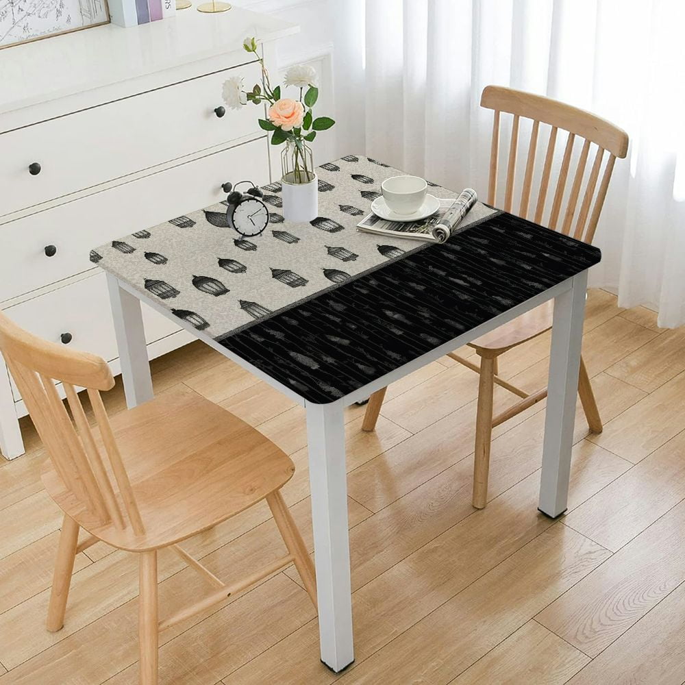 ARISTURING Halloween Tablecloth with Gothic Crow and Theme Tablecloth Raven Silhouette Table ...