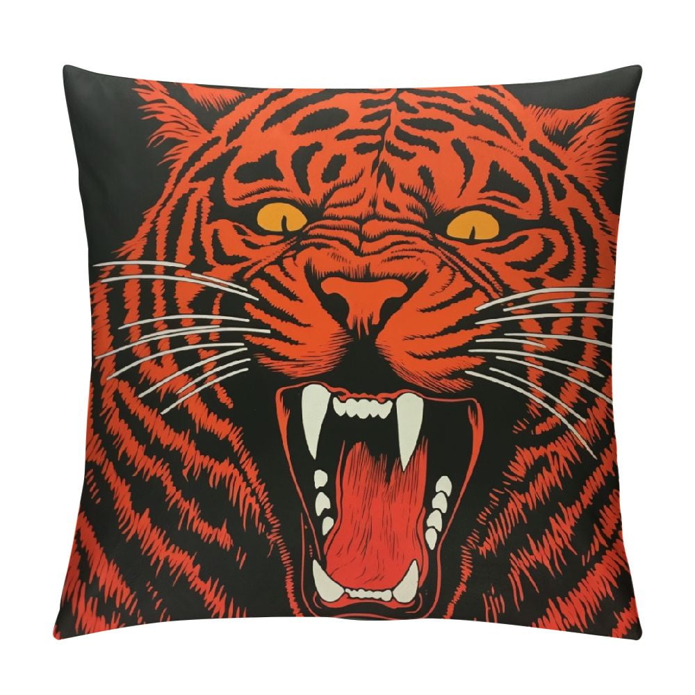 ARISTURING Handmade Tiger Abstract Throwing Pillow Accent Pillow Case ...