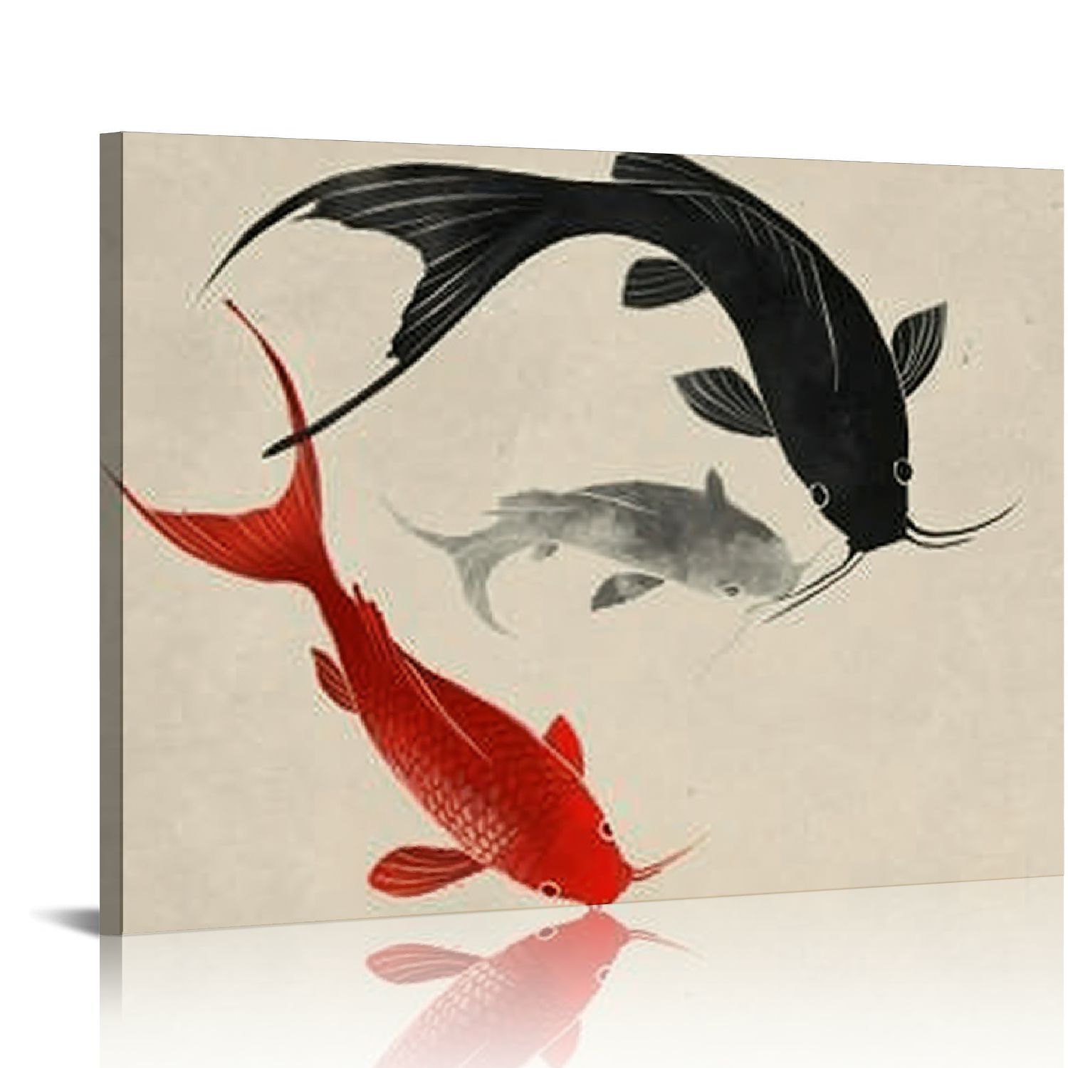 ARISTURING Happy Fish 3 Piece Giclee Canvas Prints Wall Art Animals ...