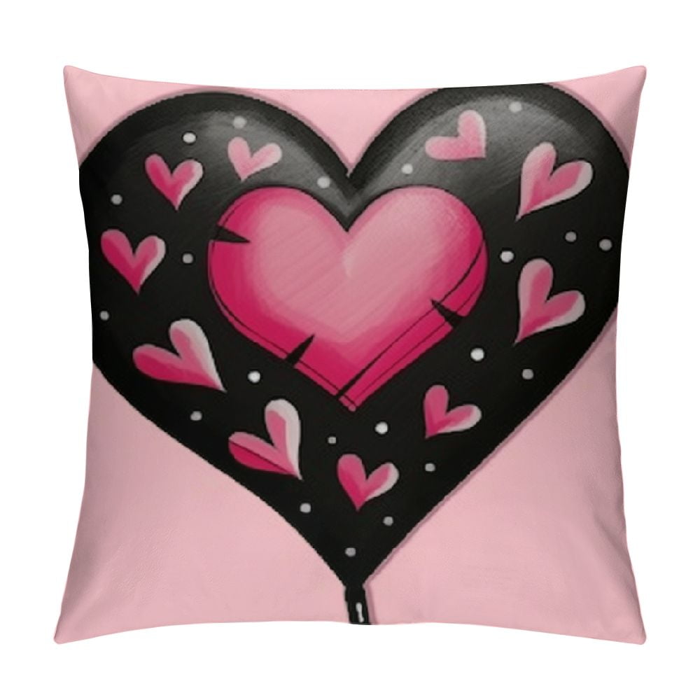 HENGT Hello Valentine's Day Love Decorative Throw Pillow Covers, Pink ...