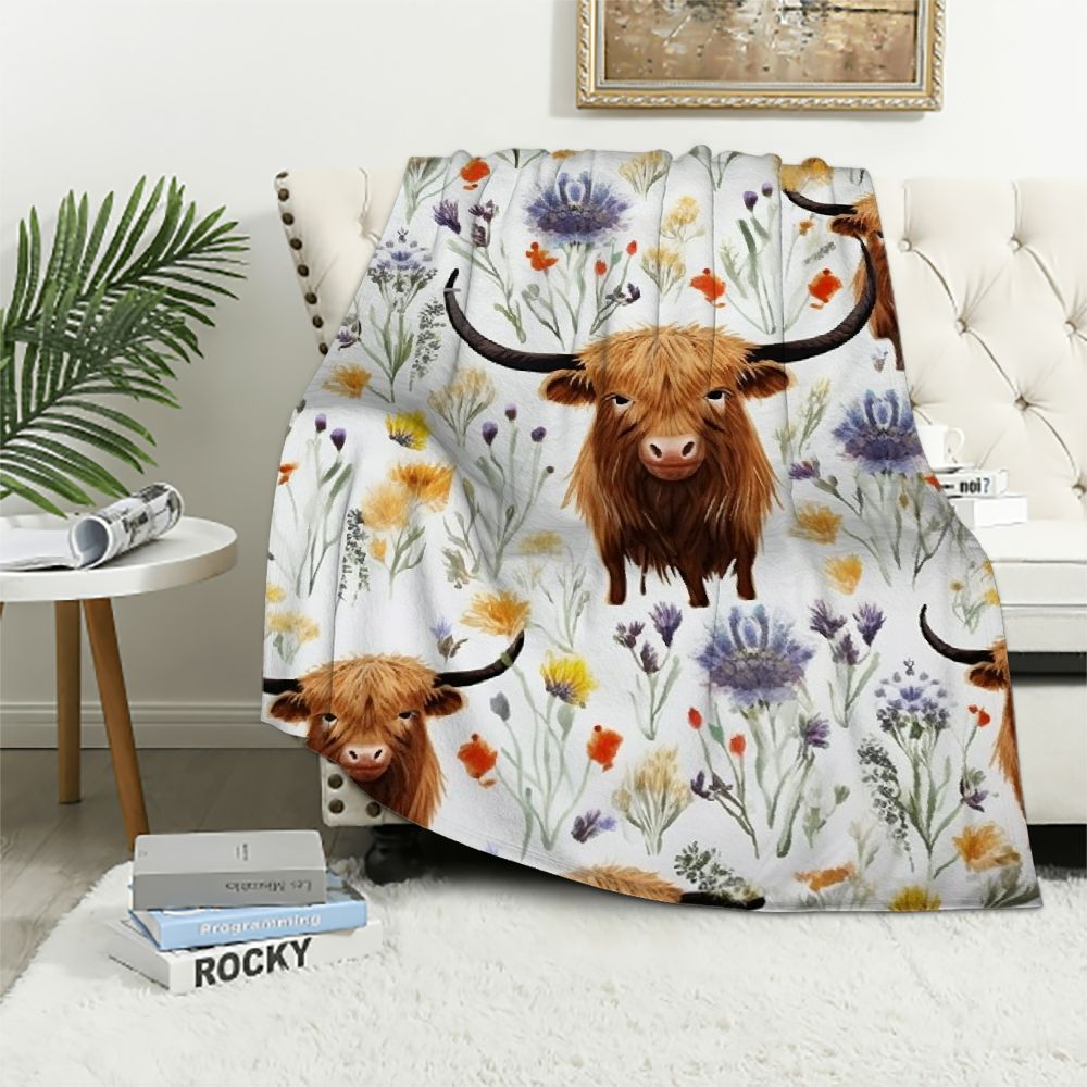 ARISTURING Highland Cow Blanket Gifts - Cute Throw Blanket for Girls ...