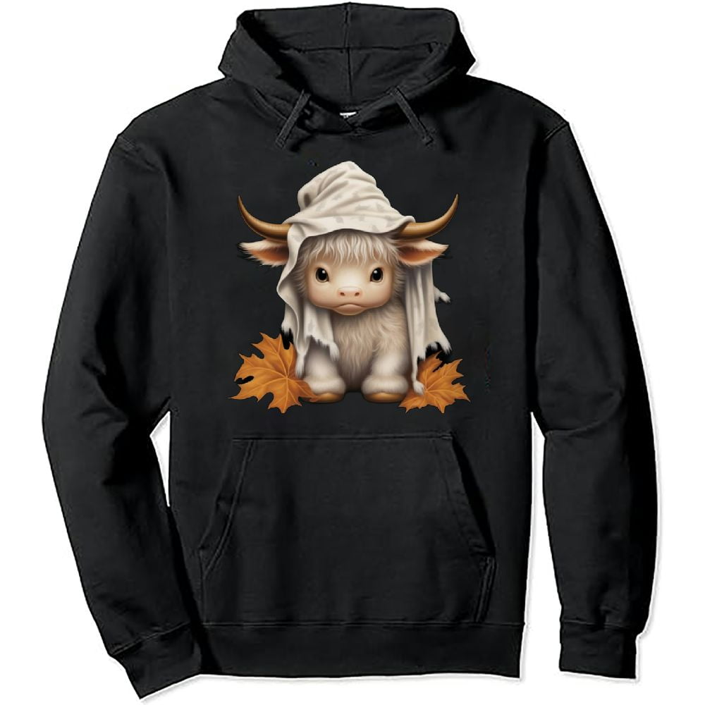ARISTURING Highland Cow Western Funny Moo-Boo Design Pullover Hoodie ...