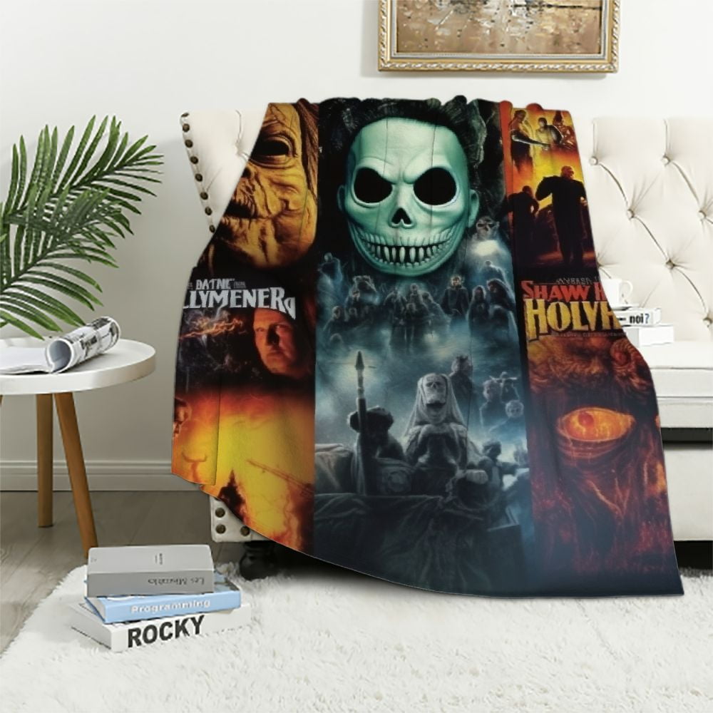Jiayy Horror Blanket Ultra-Soft Movie Micro Halloween Throw Fuzzy ...