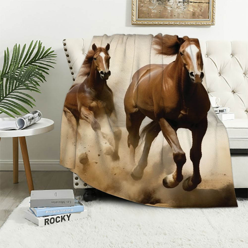 ARISTURING Horse Blanket Gifts for Women Girls Boys, Running Brown ...