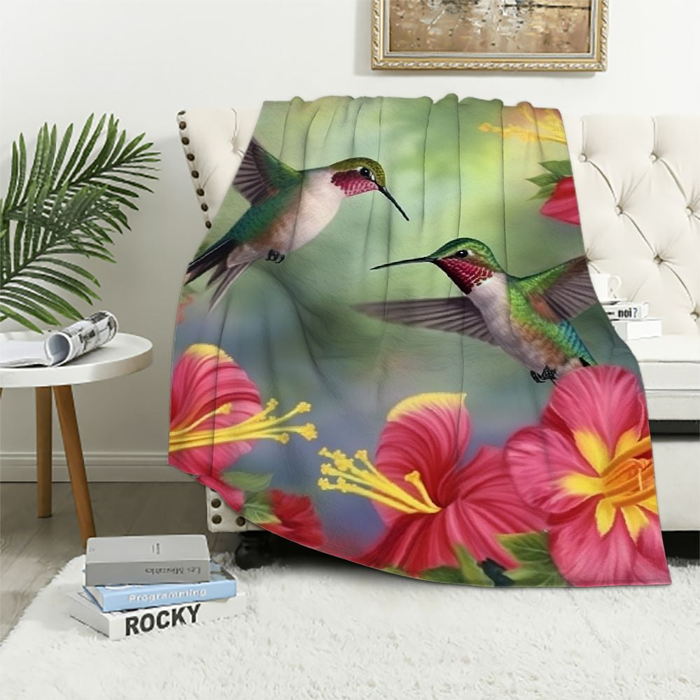 ARISTURING Hummingbirds Birds Throw Blanket Ultra Soft Warm All Season ...