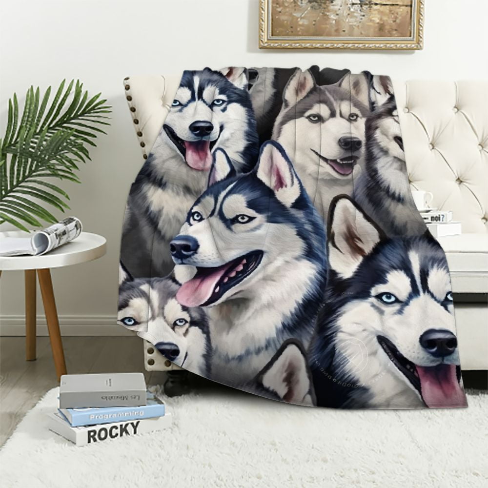 Jiayy Husky Throw Blanket Small Blanket for Kids, Boys & Girls - Soft ...