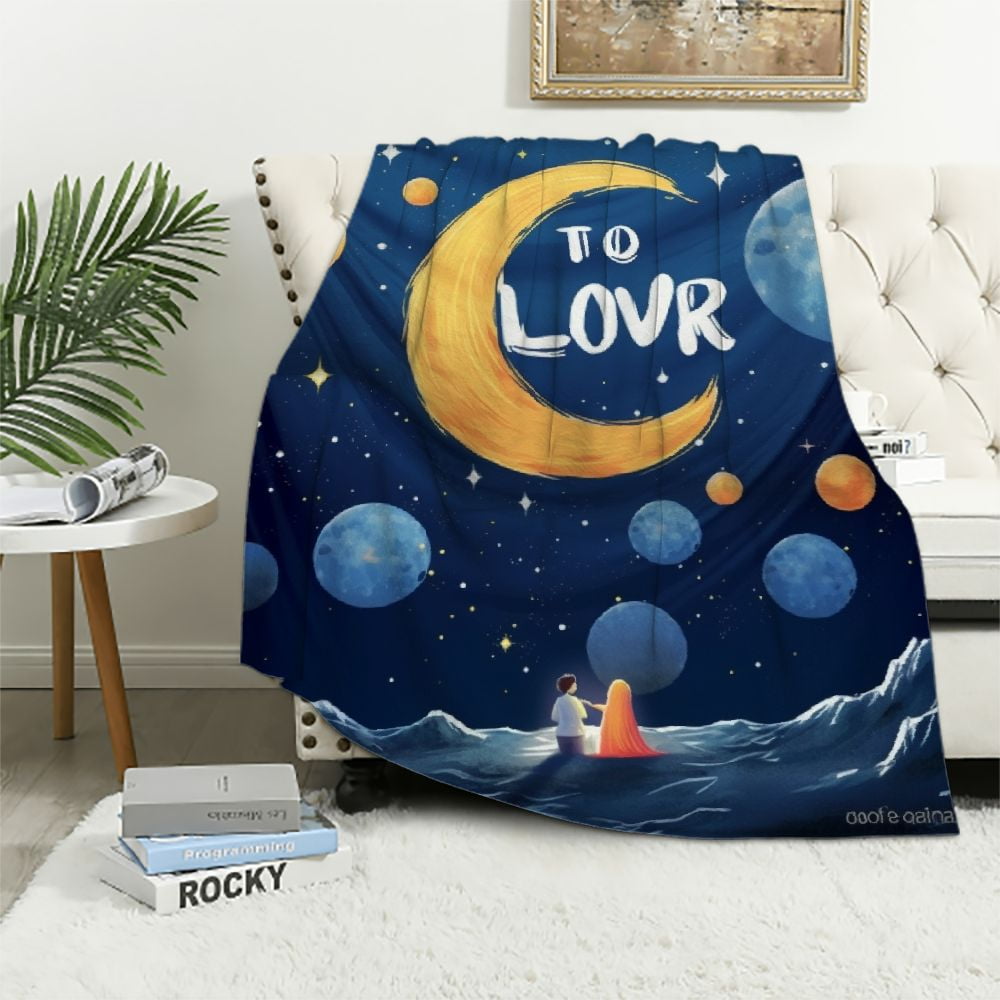 ARISTURING I Love You to The Moon Blanket Moon Gifts for Women Soft ...
