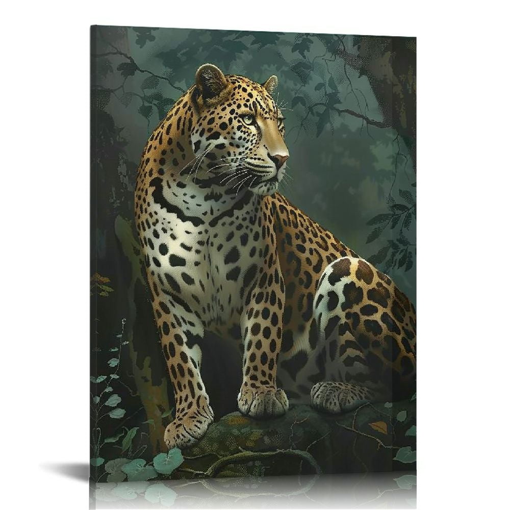 ARISTURING Jaguar Painting in A Tropical Rainforest Wildlife Art Nature ...