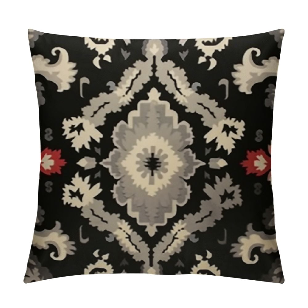 HENGT Japanese Asian Style Cushion Cover Black Brown Ikat Kilim Turkish ...