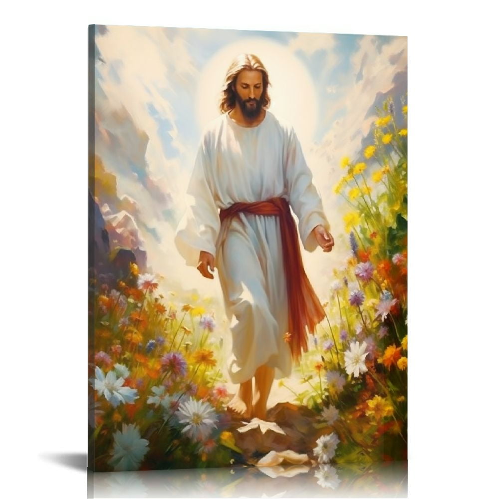 ARISTURING Jesus Wall Art Painting Picture, Framed Christian God Canvas ...