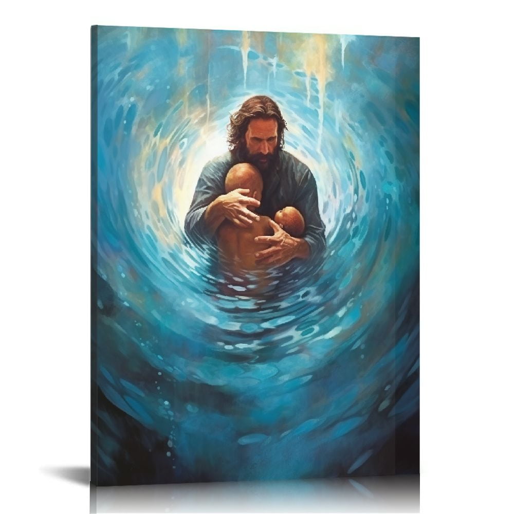 Jiayy Jesus wall art The of God Jesus Reaching Into Water Christ ...