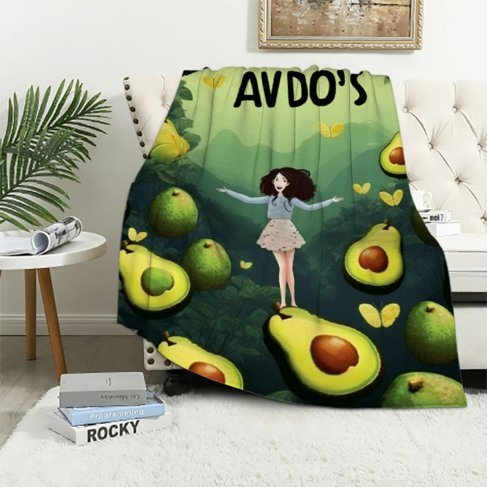 Jiayy Just A Girl Who Loves Avocado Throw Blanket for All Season Super ...