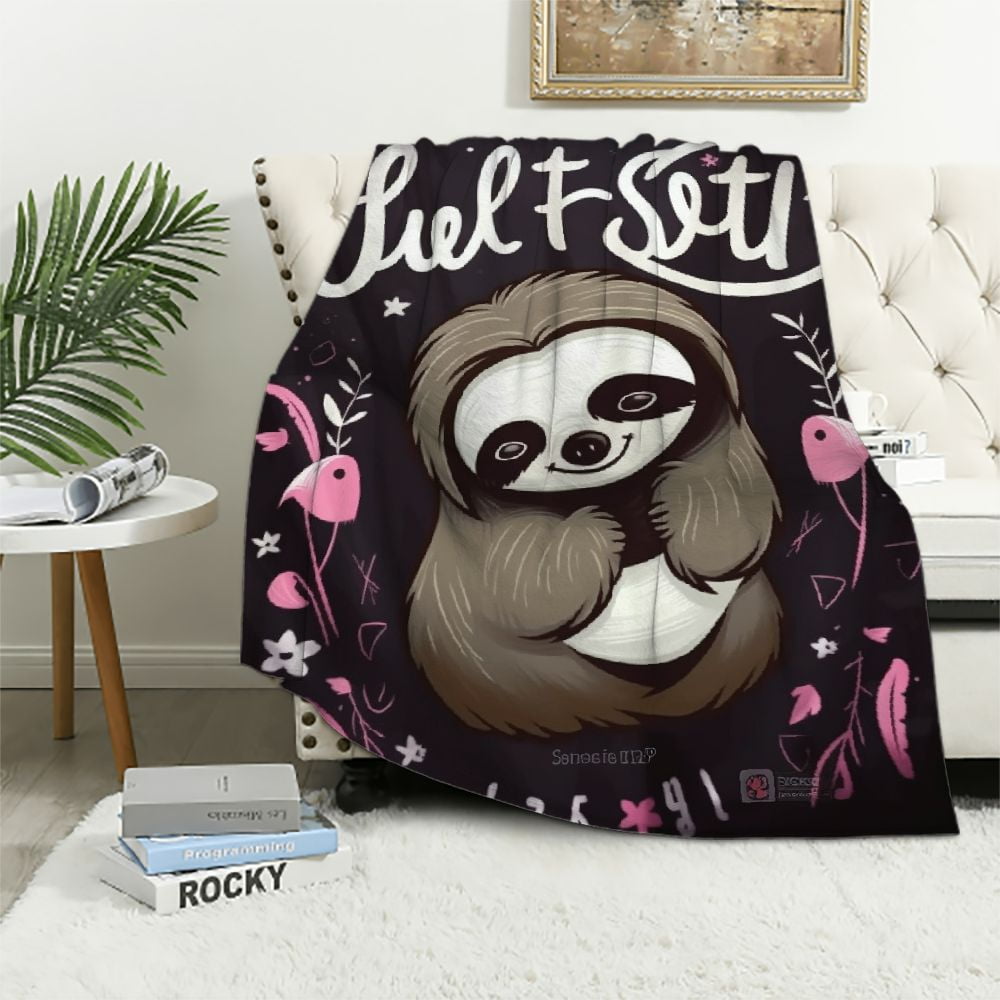 Jiayy Just a Girl who Loves Sloth Blanket Soft Warm Throw Blanket for ...