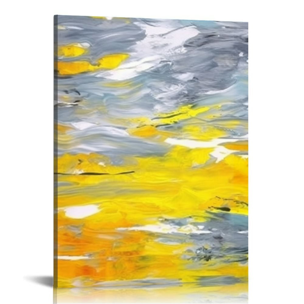 ARISTURING Kaupuar Canvas Wall Art Abstract,Yellow Wall Art Paintings ...