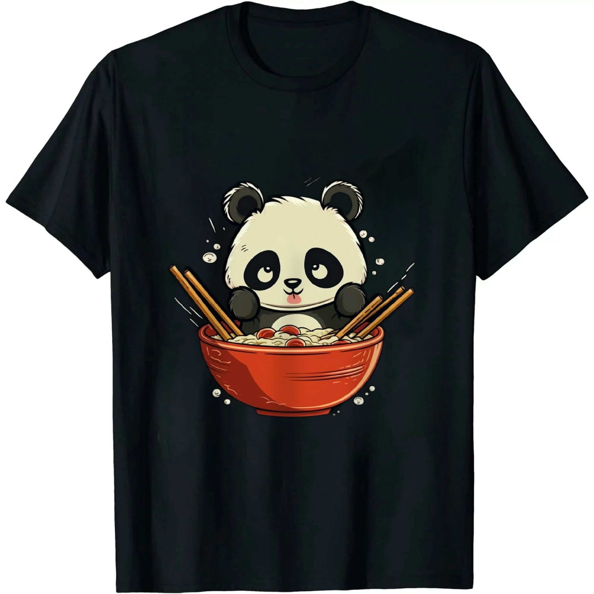 ARISTURING Kawaii Japanese Panda Ramen Noodles Anime T-Shirt - Walmart.com