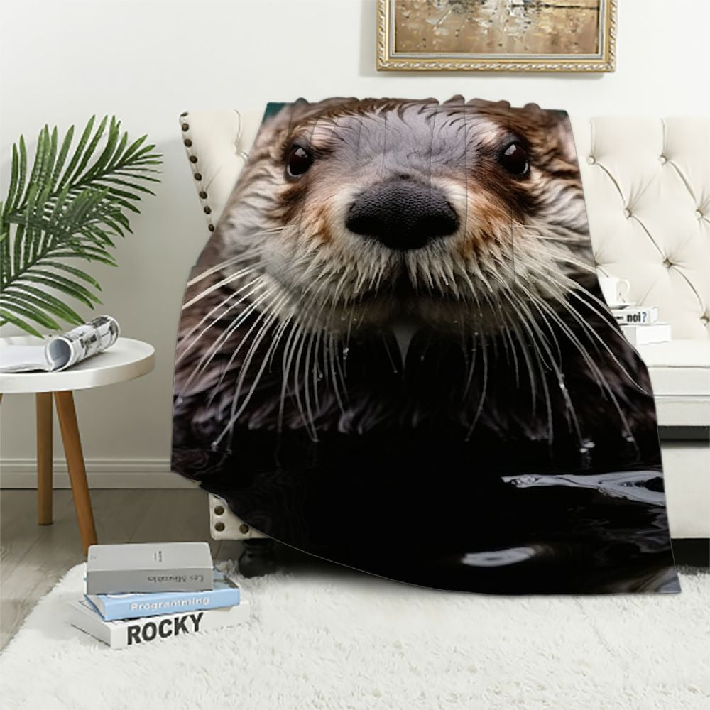 ARISTURING Kids Sea Otter Throw Blanket, 3D Wild Animal Bed Blanket for ...