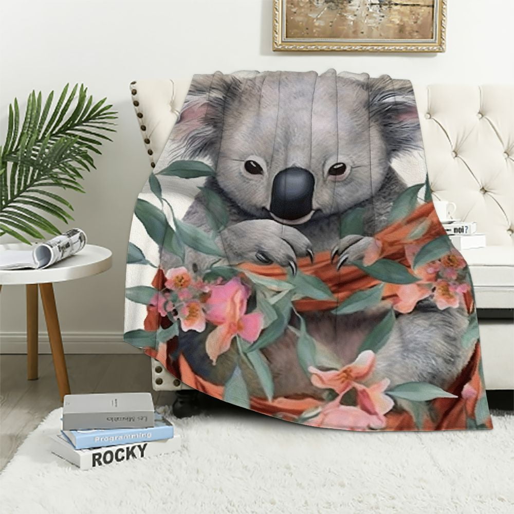 ARISTURING Koala Blanket Super Soft Cozy Warm Cute Koala Throw Blanket ...