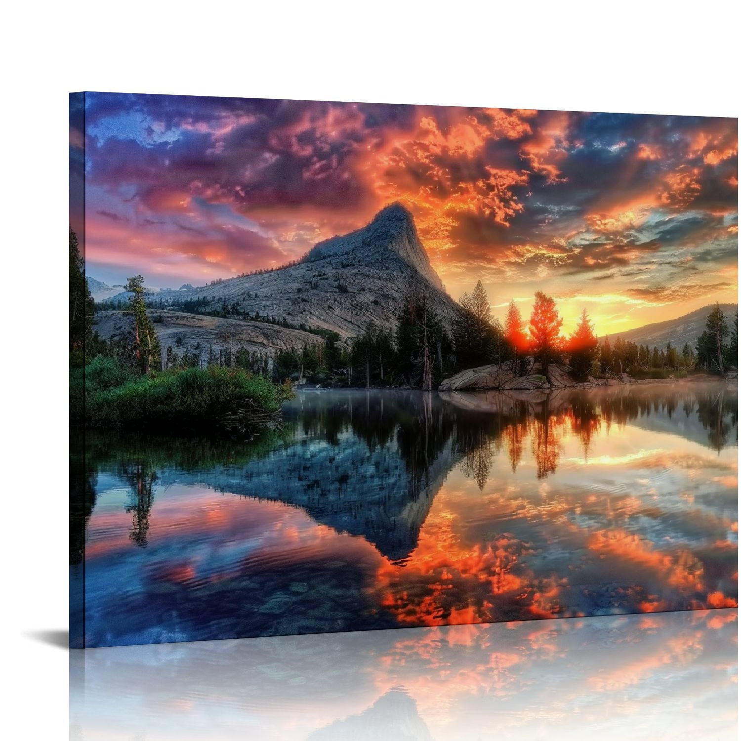 ARISTURING Lake Canvas Wall Art Picture: Nature Landscape Framed ...