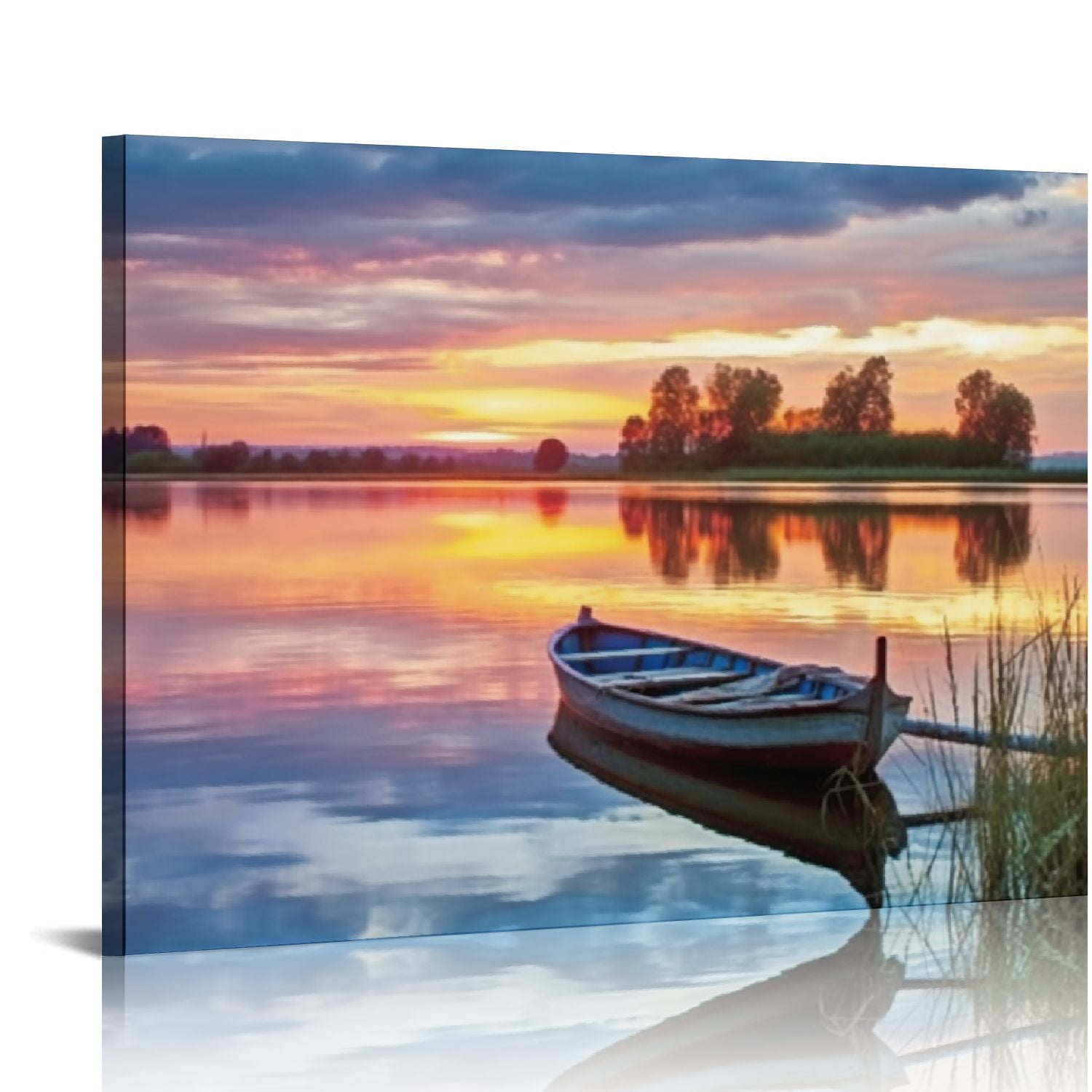 ARISTURING Lake Landscape Canvas Wall Art: Modern Relaxing Sunset ...