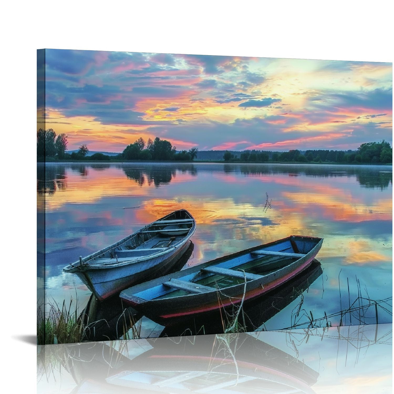 ARISTURING Lake Sunset Canvas Wall Art: Large Forest Landscape Scenery ...