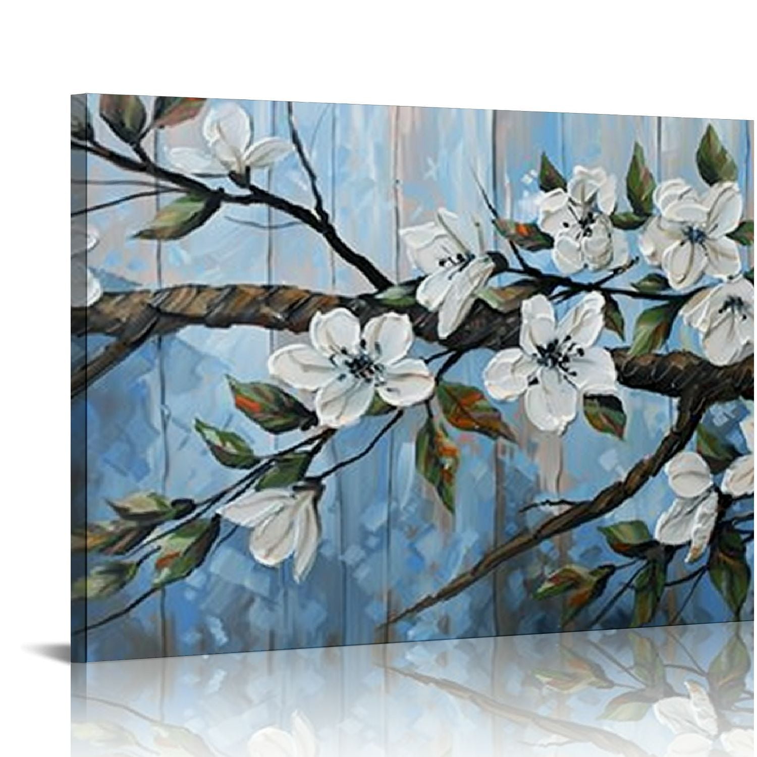 ARISTURING Large Canvas Framed Wall Art White Flowers, Pictures, Modern ...